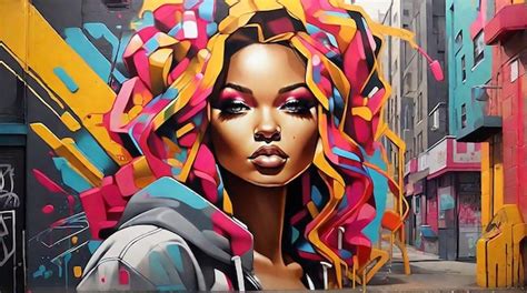 Premium Photo Crafting Dynamic Urban Illustrations With Graffiti Flair