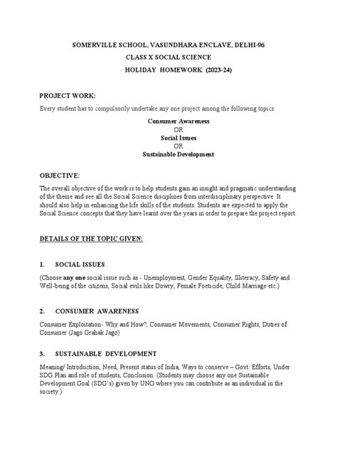 10 Ssc Project Work Pdf