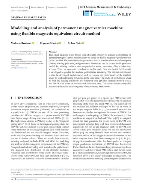 Modelling And Analysis Of Permanent Magnet Vernier Pdf Finite Element Method Magnetic Field