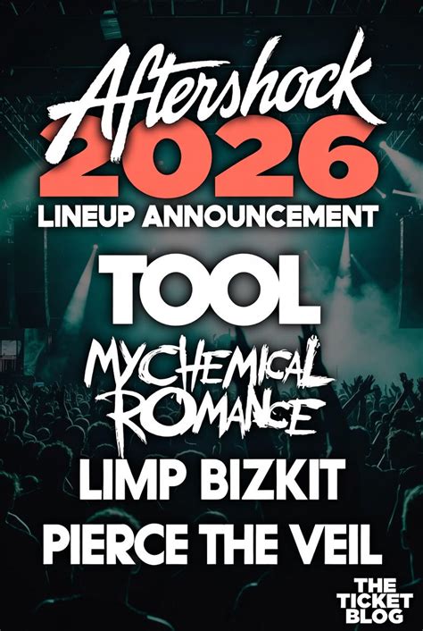 Aftershock 2026 Lineup Tool My Chemical Romance Limp Bizkit Pierce