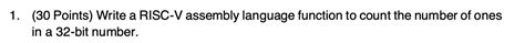 Solved 1 30 Points Write A Risc V Assembly Language