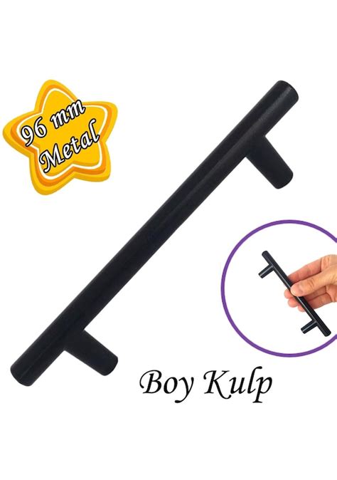 Boy Kulp Mat Siyah 96 Mm Kulp Mobilya Mutfak Dolabı Çekmece Dolap Kapak