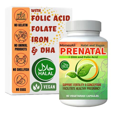 Vitaminas Prenatales Halal Con Dha Ácido Fólico Y Hierro Gomitas Sabor