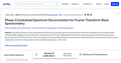 phase constrained spectrum deconvolution for fourier transform mass