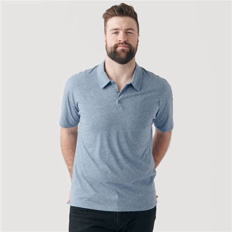 Indigo Heather Short Sleeve Polo Shirt For Men True Classic