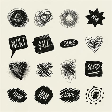 Premium Vector Grunge Doodles With A Black Brush