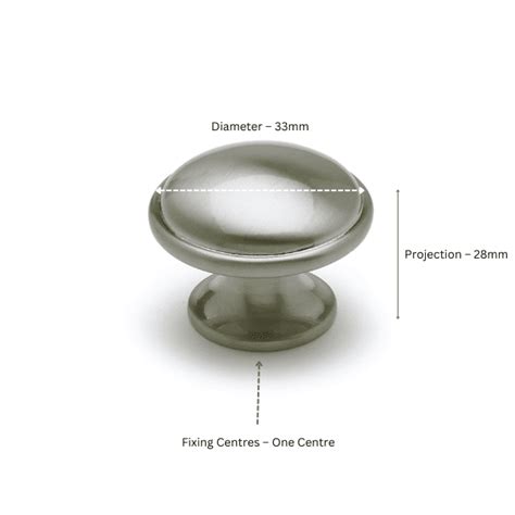 35mm Brushed Nickel Kitchen Cupboard Knob Select Components
