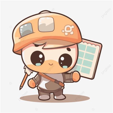 연필과 종이 클립 아트를 들고 만화 캐릭터 벡터 고립 된 만화 일정 도우미와 스티커 디자인 상표 Png 일러스트 및 벡터 에 대한 무료 다운로드 Pngtree