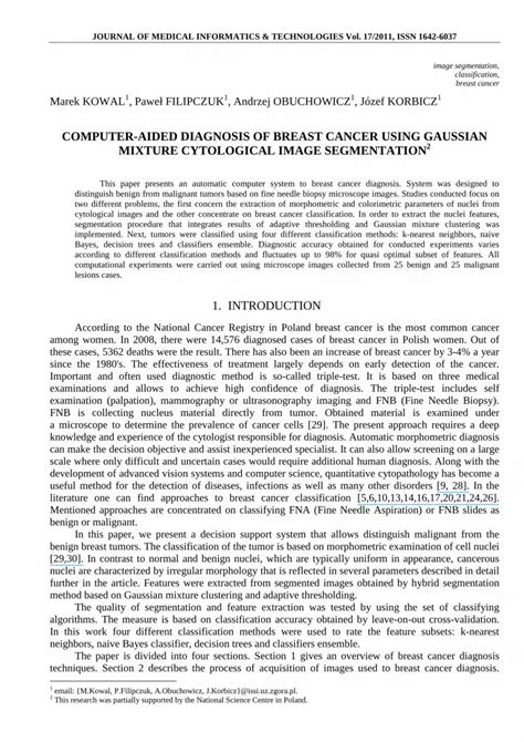 Pdf Computer Aided Diagnosis Of Breast Cancer Using Artificial Neural Networks Comparison Of