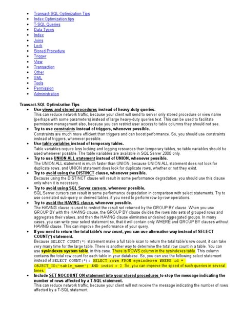 sql server questions pdf database index microsoft sql server