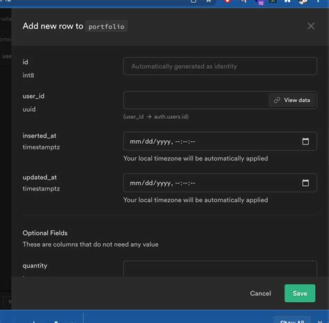 Ui For Adding Row To Any Table · Issue 7153 · Supabasesupabase · Github