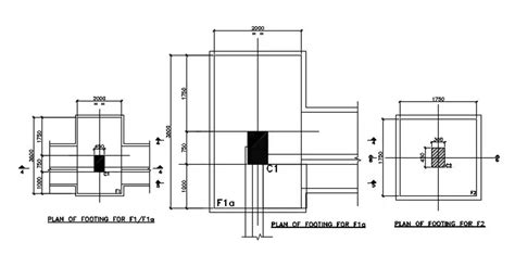 Plan Of Footing Detail Drawing Provided In This Autocad Drawing File Download This 2d Autocad