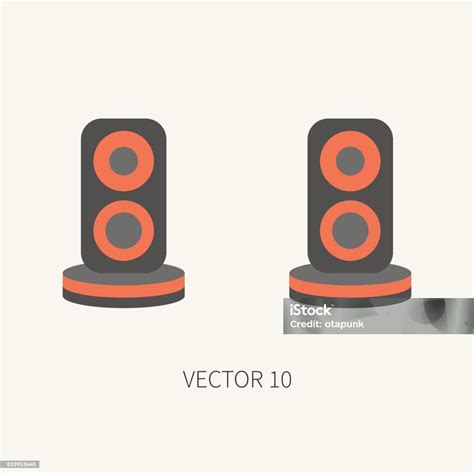 일반 평면 벡터 컴퓨터 부품 아이콘 오디오 스피커 색상 만화입니다 디지털 게임 및 비즈니스 사무실 Pc 데스크톱 장치입니다 혁신 가제트입니다 사운드입니다 일러스트 레이 션