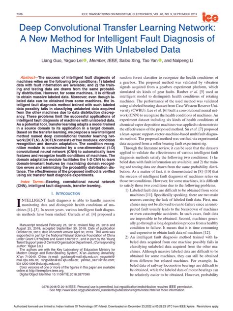 Deep Convolutional Transfer Learning Network A New Method For Intelligent Fault Diagnosis Of