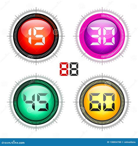 The Digital Timer 30 Seconds Electronic Stopwatch With A Gradient Dial Starting Vector Icon