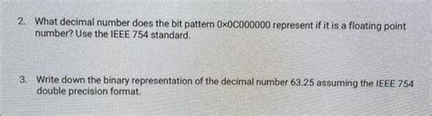 Solved What Decimal Number Does The Bit Pattern Chegg