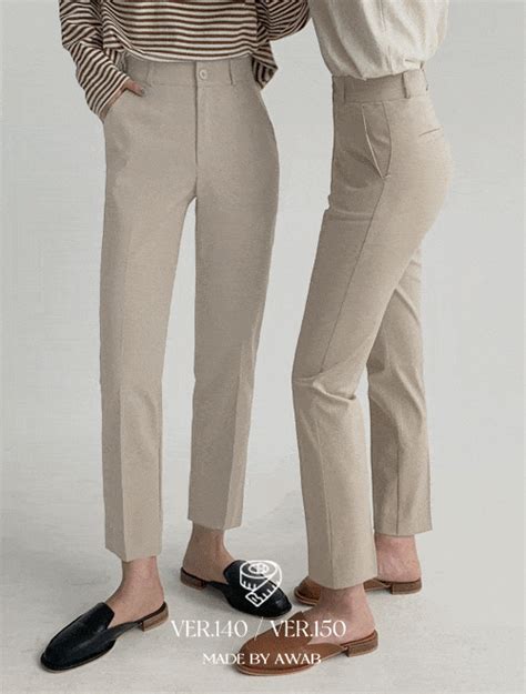 에이와비 [140 150ver] 예쁘진 마이크로일자슬랙스 키작녀 기장선택 마이크로원단 2color 4size