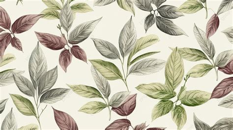 인쇄 직물 및 포장을 위한 원활한 배경 벡터 디자인을 위한 빈티지 손으로 그린 찻잎 새겨진 잎 패턴 원활한 텍스타일 디자인 텍스타일 패턴 배경 일러스트 및 사진 무료