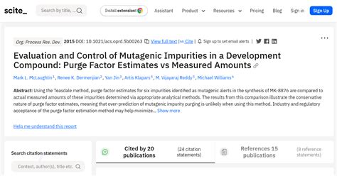 Evaluation And Control Of Mutagenic Impurities In A Development Compound Purge Factor Estimates