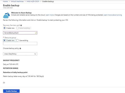 Part 1 Deploying And Using The Azure Recovery Services Vault