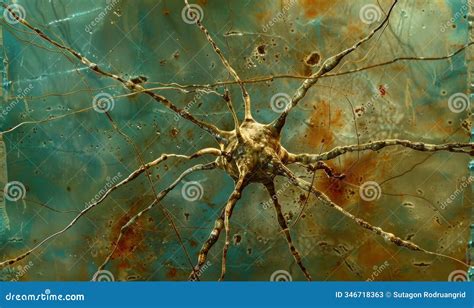 Macro Presentation Of Neural Network In The Human Brain Or Nervous System Stock Illustration