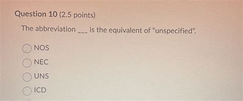 Question 10 25 Points The Abbreviation Studyx