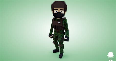 voxel soldier character 3d military model characters unity asset