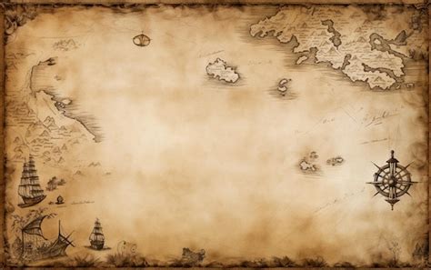 Premium Ai Image Weathered Treasure Map On Blank Background