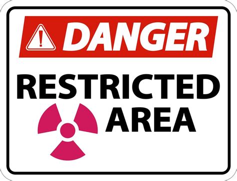 Danger Restricted Area Sign On White Background 10814977 Vector Art At