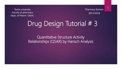 Qsar Quantitative Structural Activity Relationship Ppt