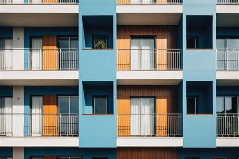 Contemporary Apartment Building Symmetrical Design Premium Ai Generated Image
