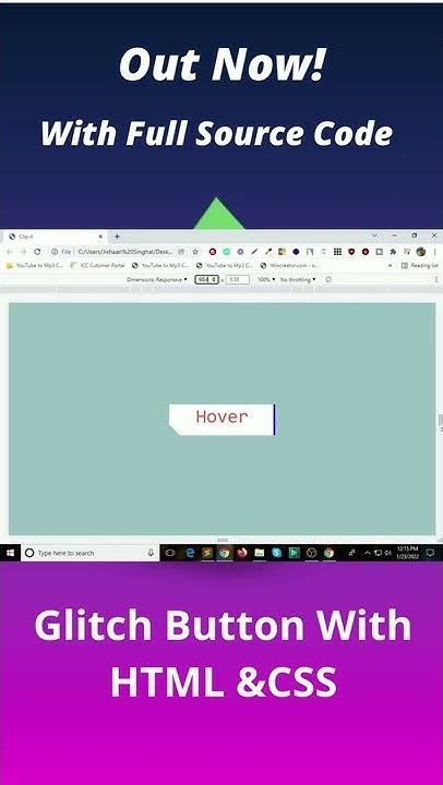 Glitch Button With Html And Css In 2022 With Full Source Code By Jishaansinghal Youtube