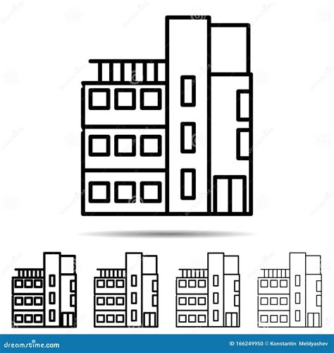 Building Different Shapes Icon Simple Thin Line Outline Vector Of
