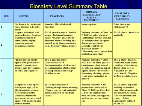 Bsl Lab Classification At Doris Halligan Blog