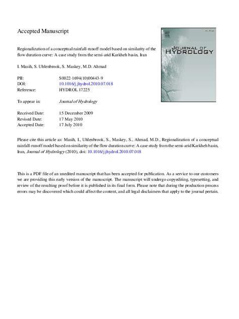 Pdf Generation Of Natural Runoff Monthly Series At Ungauged Sites Using A Regional Regressive