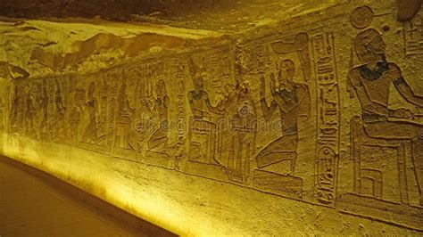 Interior Of The Small Temple At Abu Simbel The Temple Of Hathor And Nefertari Editorial Stock