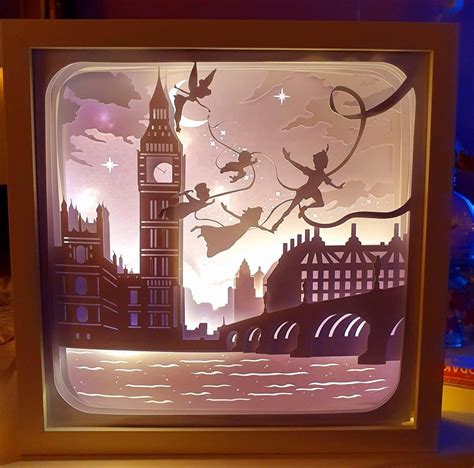 Peter Pan Papercut Disney Shadow Box 3d Shadow Box Shadow Box