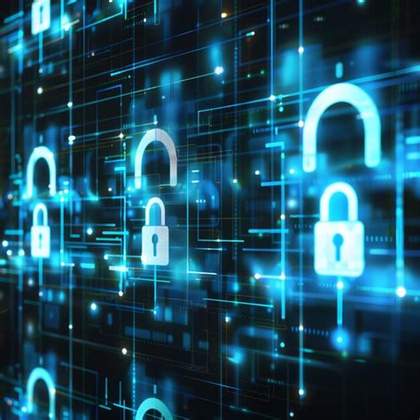 Cyber Security Padlock Technology Background For Data Protection Information Privacy Or Password