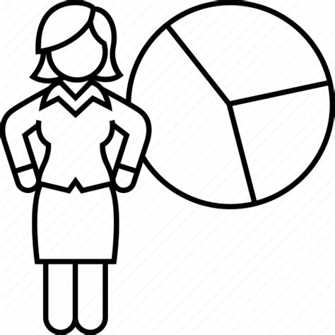 Business Woman Graph Pie Statistics Analytics Icon Download On Iconfinder