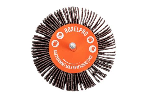 Щетка лепестковая абразивная ROXTOP на шпинделе (80х15х6 мм; Р40 ...