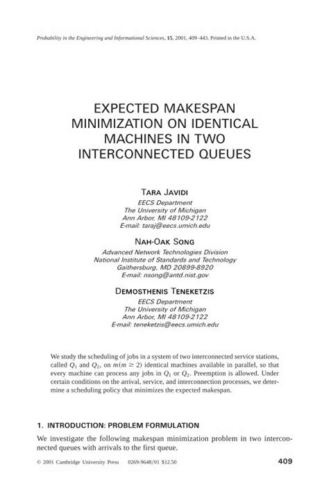 Pdf Expected Makespan Minimization On Identical Machines Webeecs