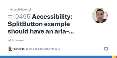 accessibility splitbutton example should have an aria label for the