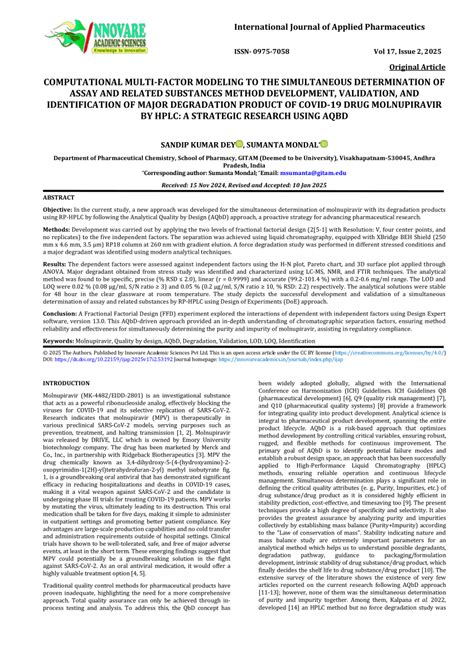 Pdf Computational Multi Factor Modeling To The Simultaneous Determination Of Assay And Related