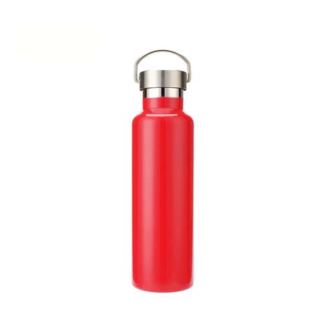 304 진공 스테인레스 스틸 진공 플라스크 이중층 대용량 야외 물병 등산 스포츠 병 용량 500ml 빨간색
