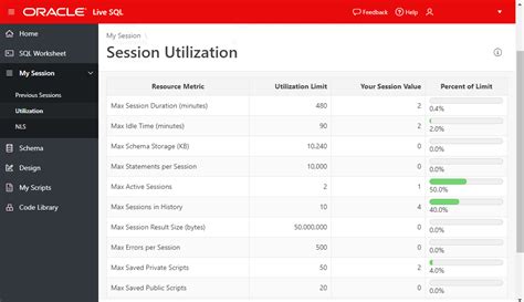 Base de dados Oracle LiveSQL Espaço de José Longo
