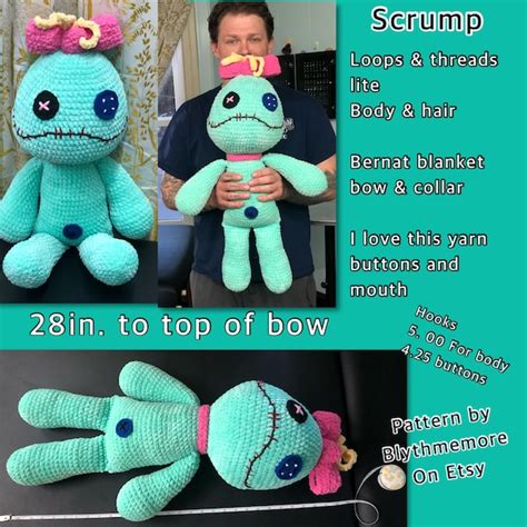 Scrump Pattern Rag Doll Lilo Doll Scrump Crochet Pattern Etsy