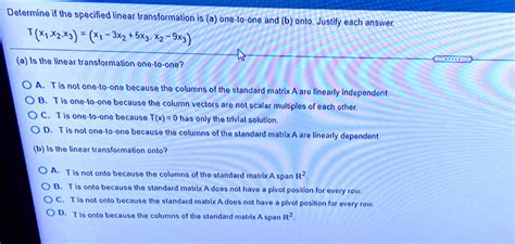 Solved Determine If The Specified Linear Transformation Is Chegg