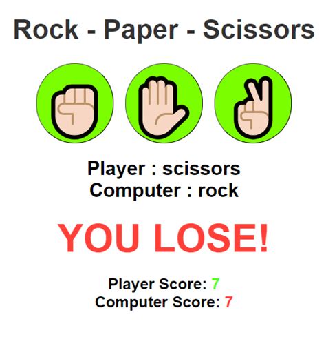 Rock Paper Scissors Web Game Devpost