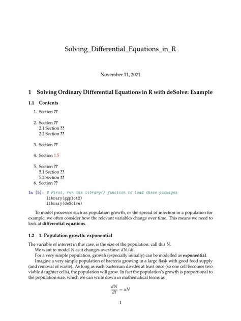 2 Solving Differential Equations In R Pdf Ordinary Differential Equation Equations