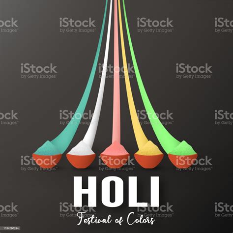 행복 한 홀리 색상의 축제 템플릿 요소 디자인 배너 포스터 인사말 카드 벡터 일러스트 레이 션 종이 컷 공예 플랫 레이 스타일과 종이 접기 유형 개념에 대한 스톡 벡터 아트